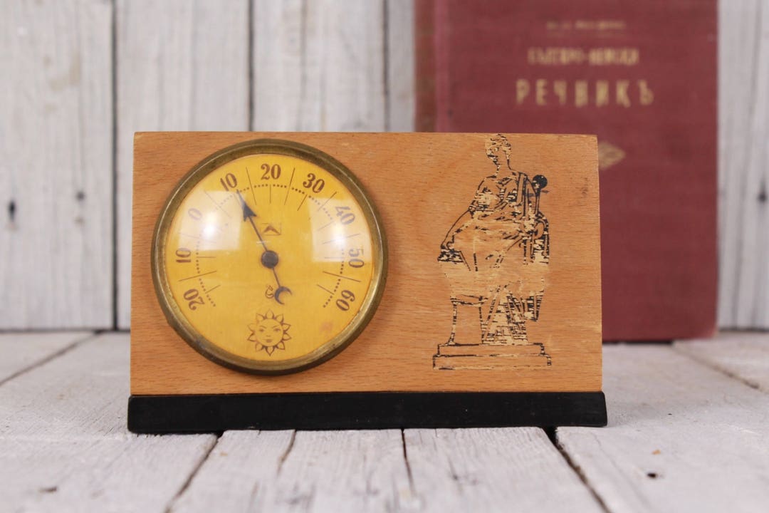 Vintage Celsius Scale Spring Thermometer With Wooden Body - Etsy