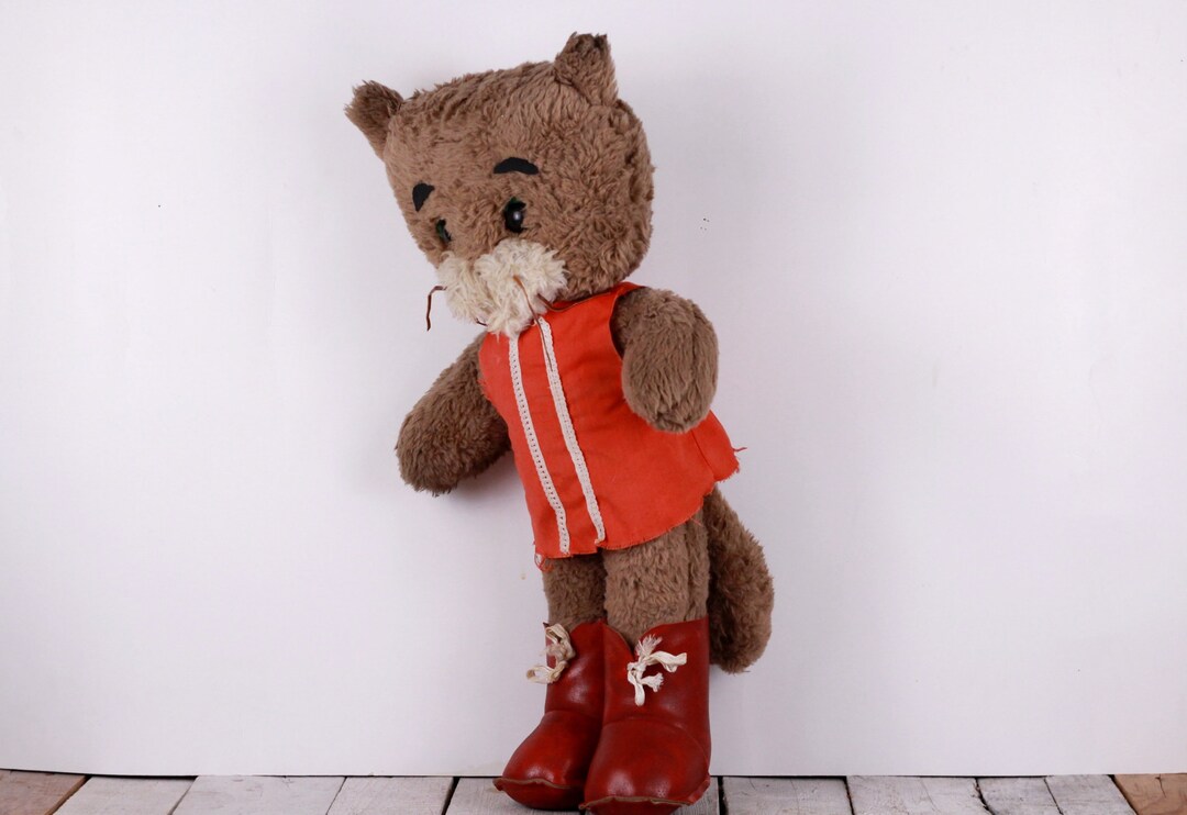 Vintage Puss in Boots Cat Stuffed Animal Toy Vintage - Etsy
