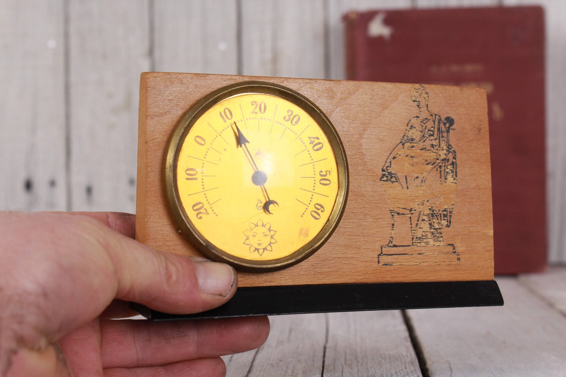 Vintage Celsius Scale Spring Thermometer with Wooden Body | Etsy