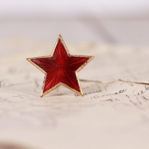 Vintage Soviet Star Pin From Military Hat Made in USSR in 1970s Red ...