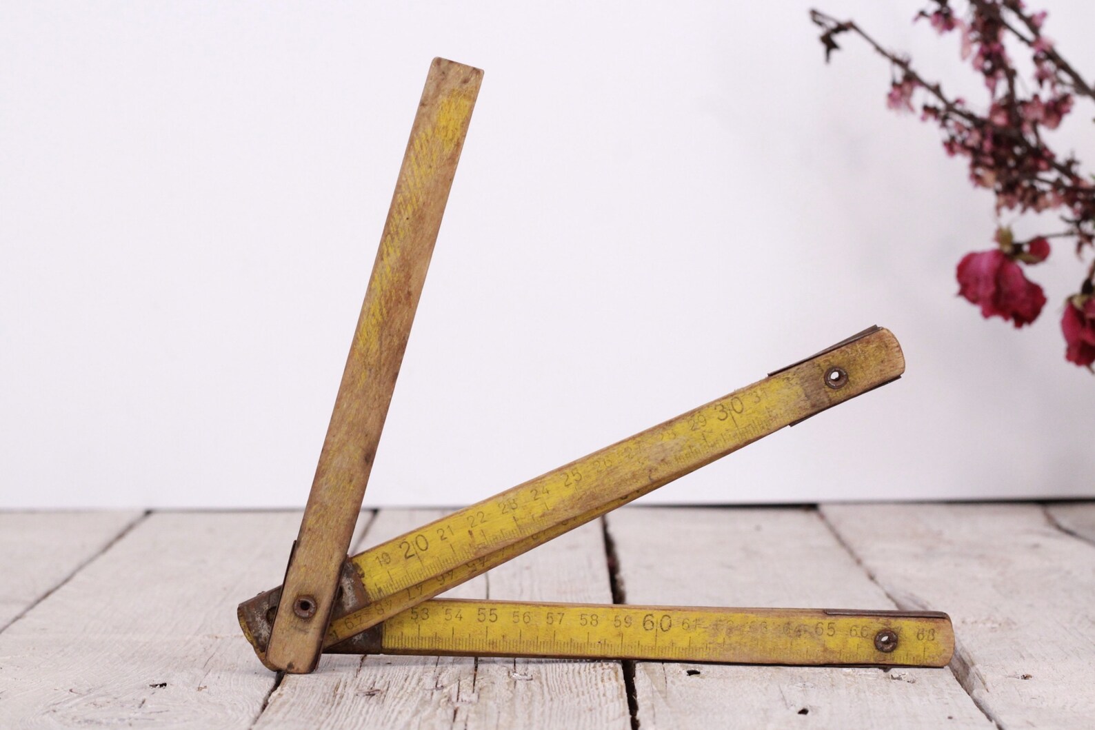 Vintage Wooden Carpenter Folding Ruler Meter - Etsy