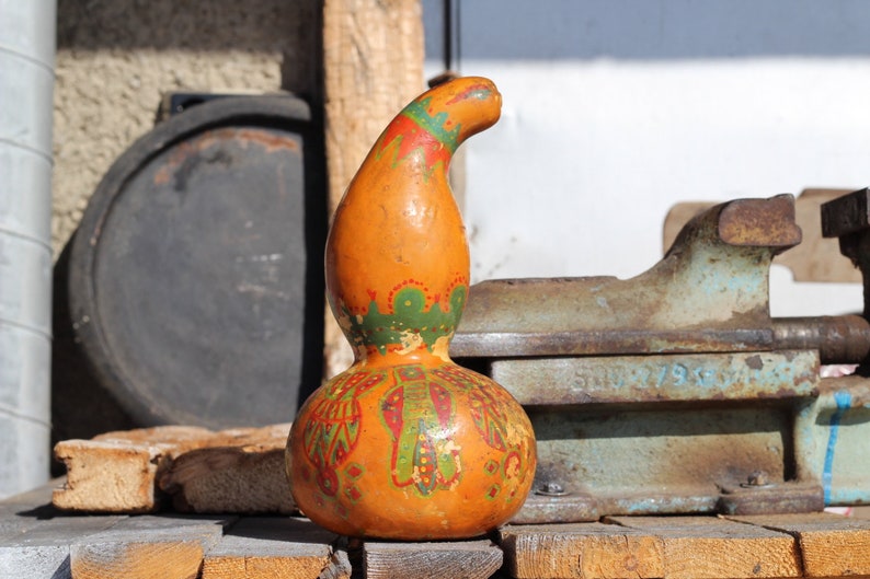 Vintage Calabash Dried Gourd Hand Painted Calabash Old Tall - Etsy
