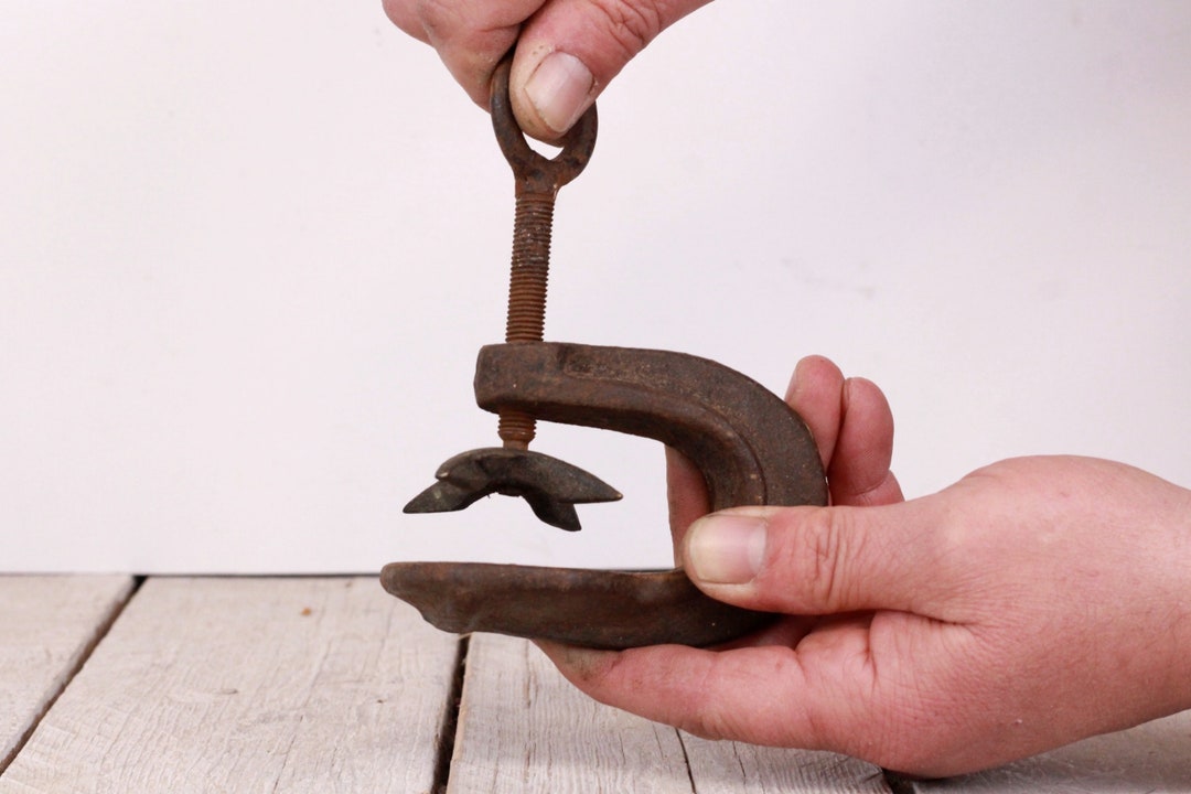 Vintage Metal C Clamp Press, Vulcaniser Tire Repair Tool, Woodworking ...