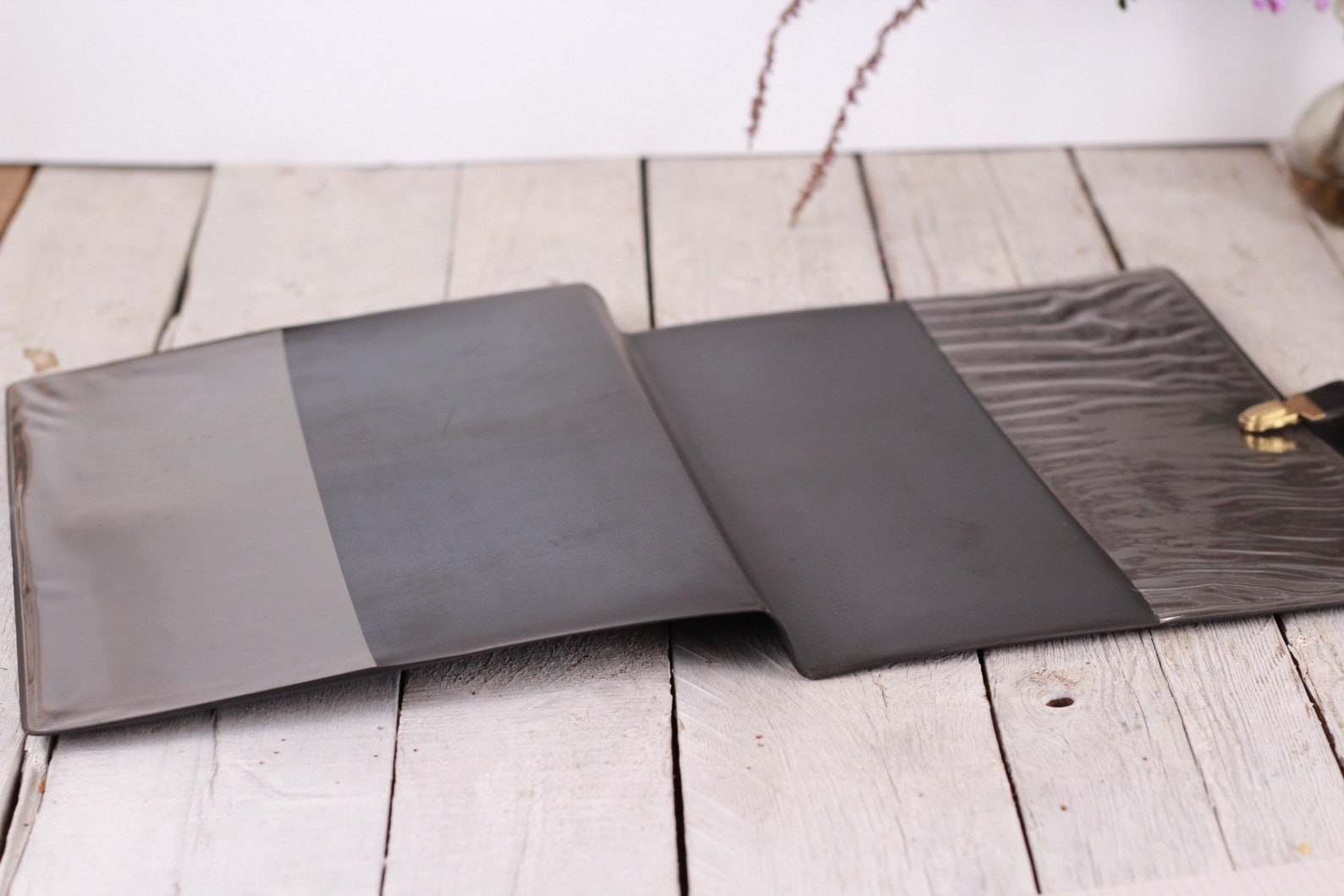 Vintage Black Vinyl Portfolio Business Portfolio Men's | Etsy