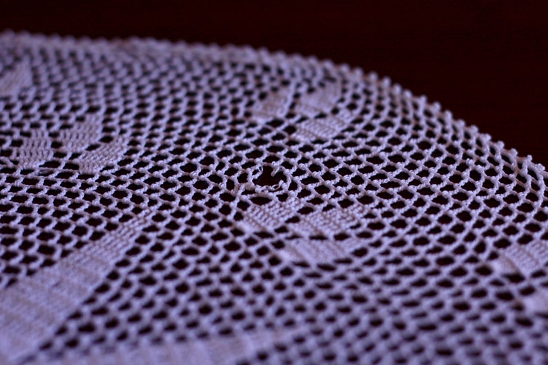 Vintage Handmade Crochet Small Tablecloth Round Cotton - Etsy