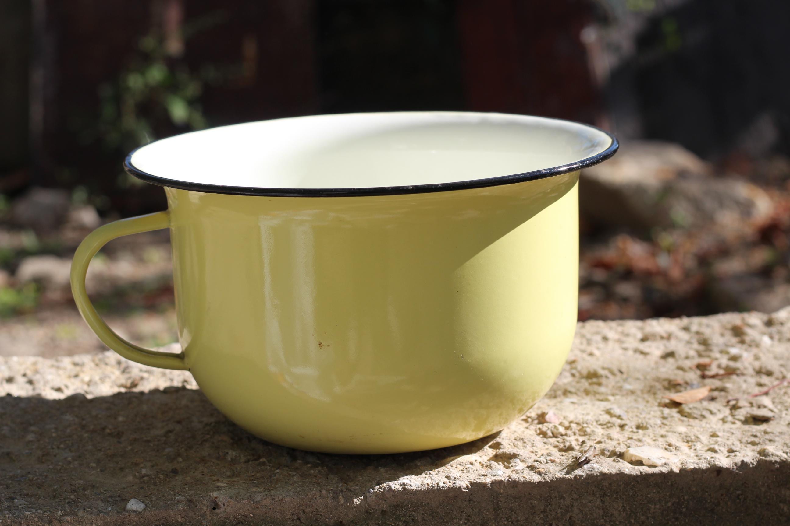 Vintage Yellow Enamel Chamber Pot: 1950s Home Decor - Etsy