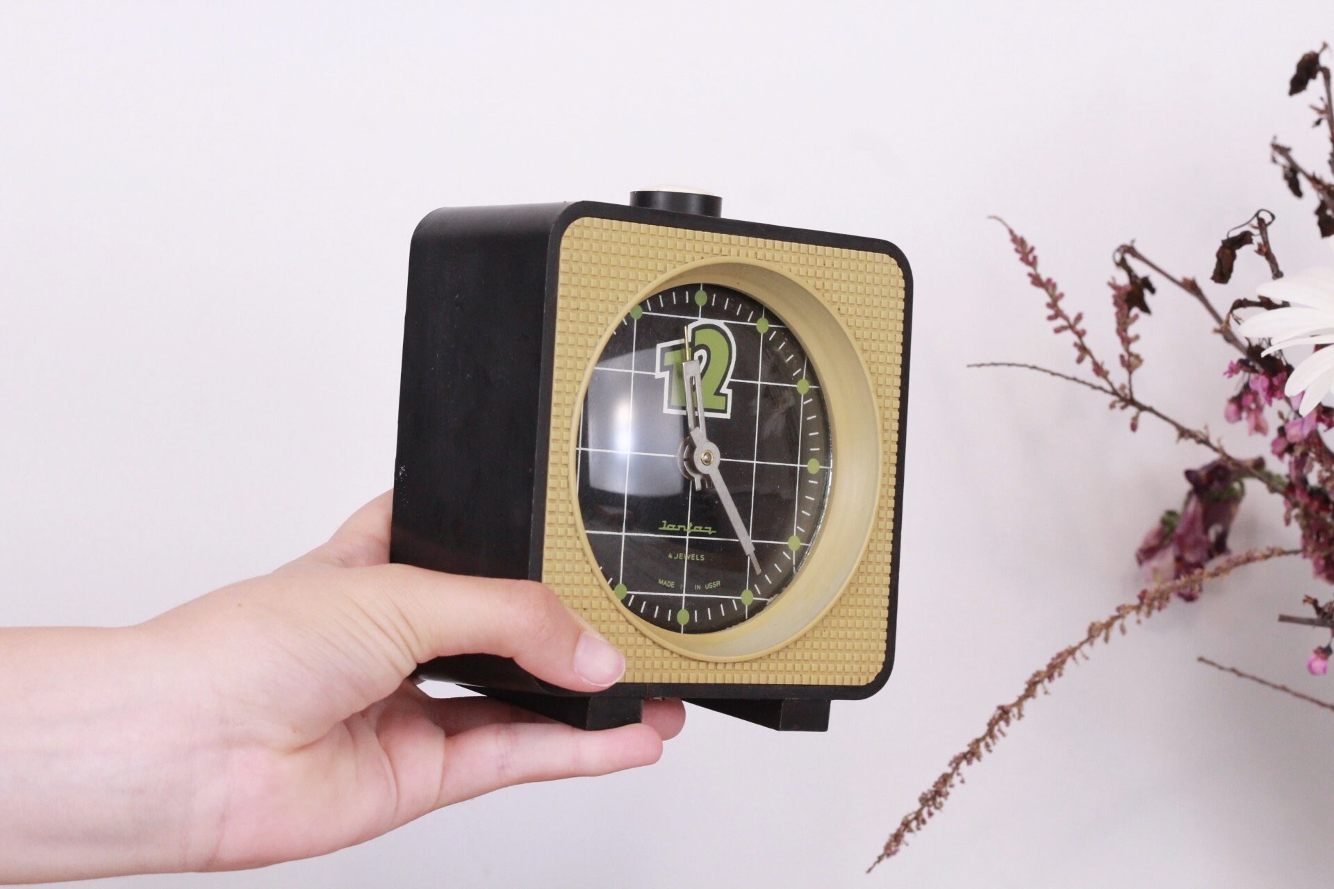 Vintage Alarm Clock Jantar, Soviet Desk Clock, Old Alarm Clock, Working ...