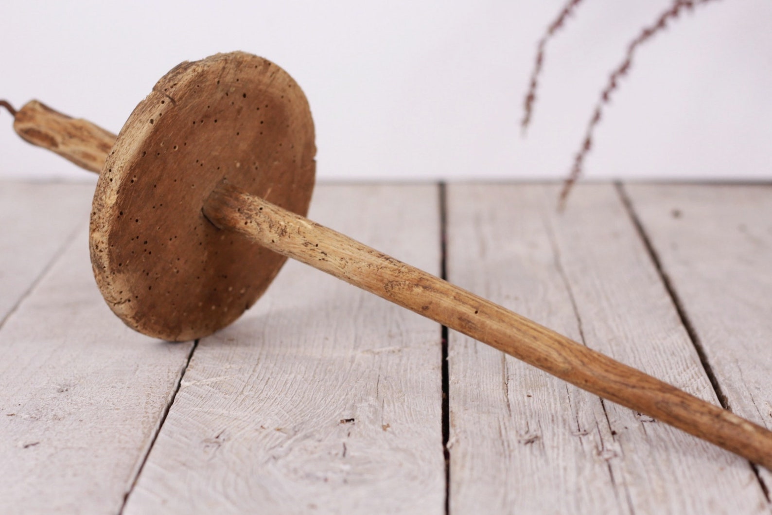 Antique Wooden Spindle Primitive Wool Spinning Tool - Etsy