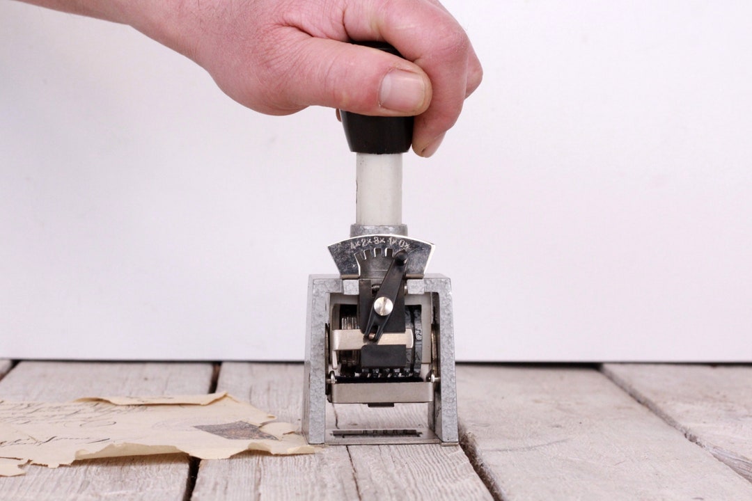 Vintage Roller Date Stamp: Metal Numbering Machine, Desk Supply - Etsy