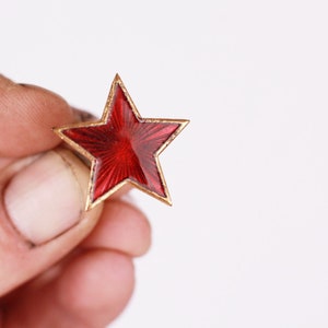 Vintage Soviet Star Pin From Military Hat Made in USSR in 1970s Red ...