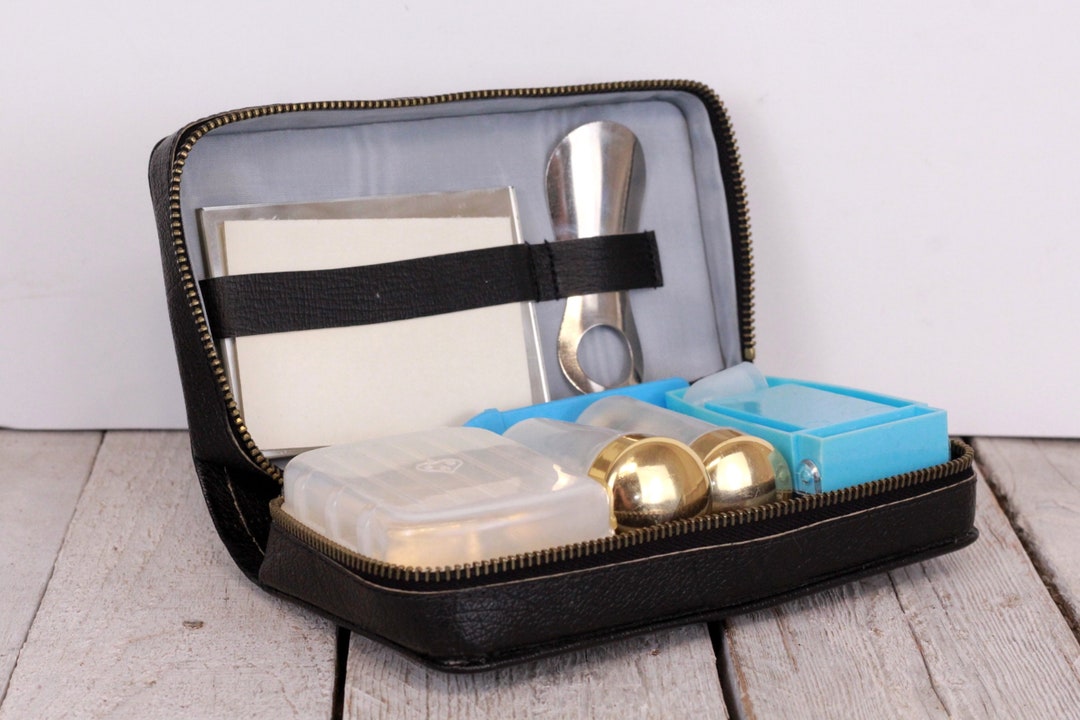 Vintage Travel Shaving Kit With Case, Men's Grooming Kit - Etsy