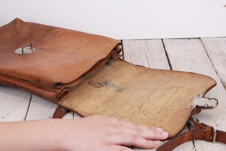 Vintage WW2 Soviet Leather Messenger Bag, Military Map Case - Etsy