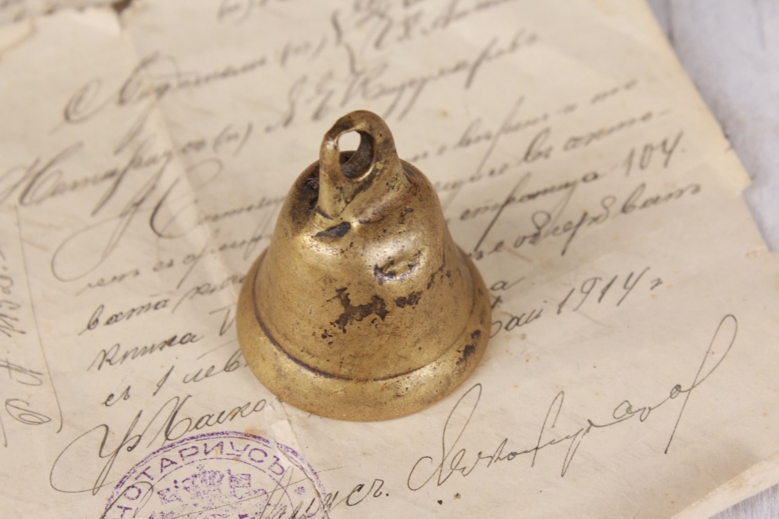 Antique Brass Bell Medium in Size Made in France | Etsy