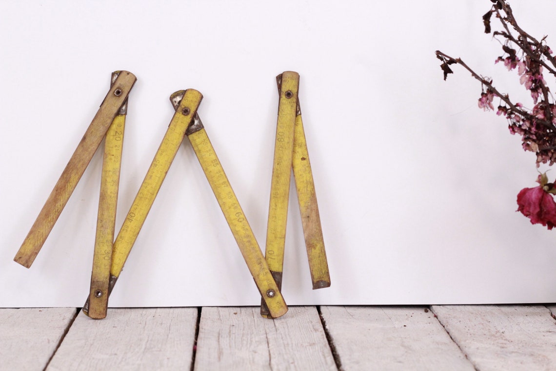 Vintage Wooden Carpenter Folding Ruler Meter - Etsy