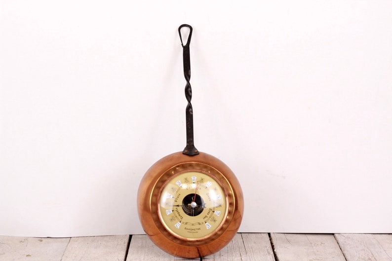 Vintage Round German Wall Barometer With Pan Shaped, Decorative, Wall ...