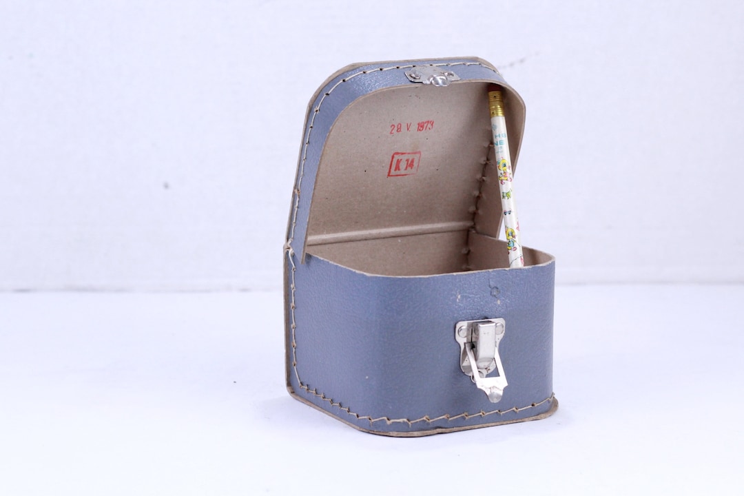 Vintage Gray Cardboard Suitcase Box: Collectible Trinket Storage - Etsy