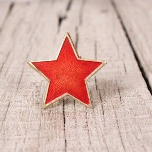 Vintage Soviet Star Pin From Military Hat Made in USSR in 1970s Red ...