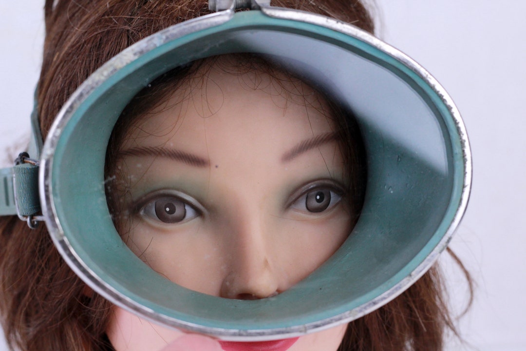 Vintage Blue Scuba Mask, Diving, Rubber Diving Mask, Swim Mask - Etsy