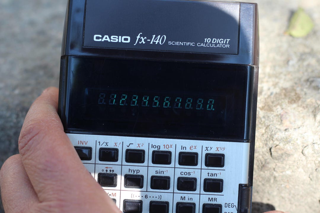 Buy Vintage CASIO Fx-140 Scientific Calculator - 80s LED Display Online ...