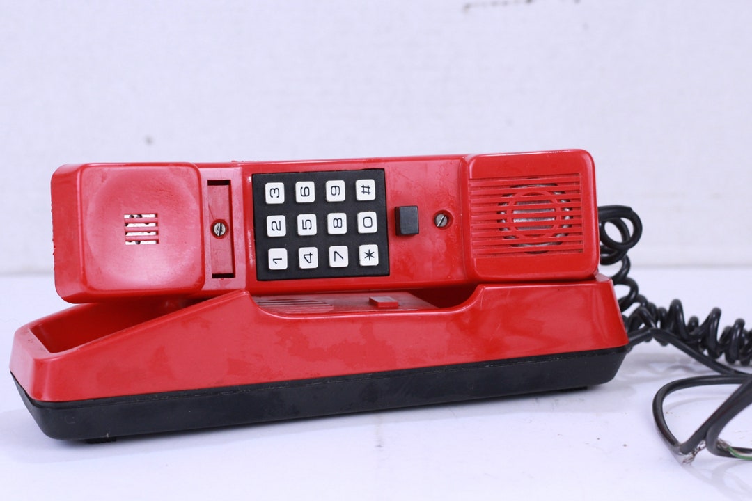 Wall Red Push Button Telephone, Retro Home Bar Pub Phone - Etsy