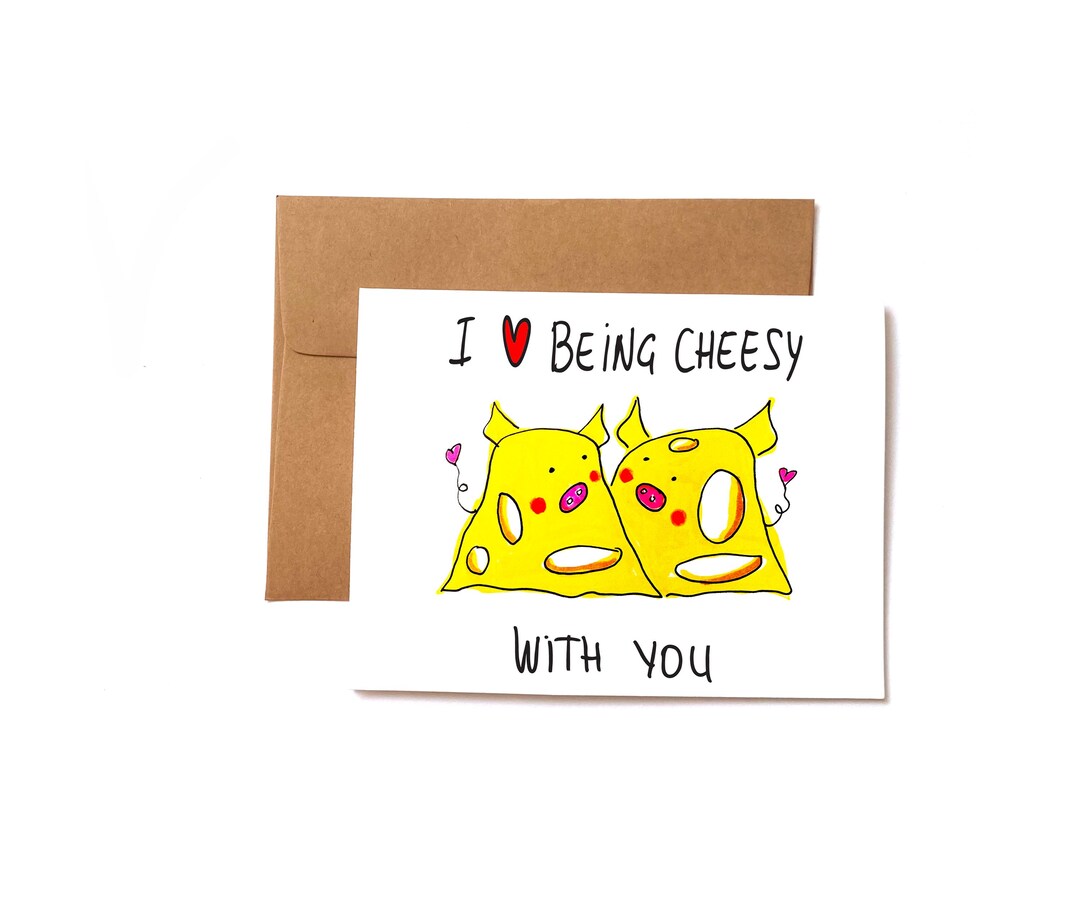 Cheesy Pig Valentine's Day Card – Love Card - Etsy