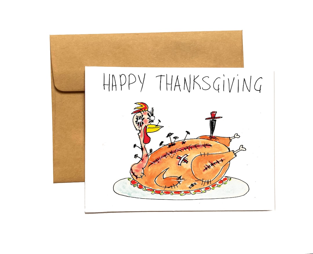 Thanksgiving Turkey Zombie PRINTABLE Card - Cute Creepy Thanksgiving ...