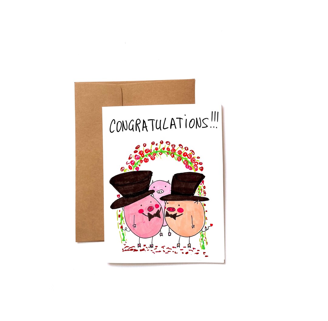 Gay Wedding Card - Congratulations Two Grooms Card - Etsy