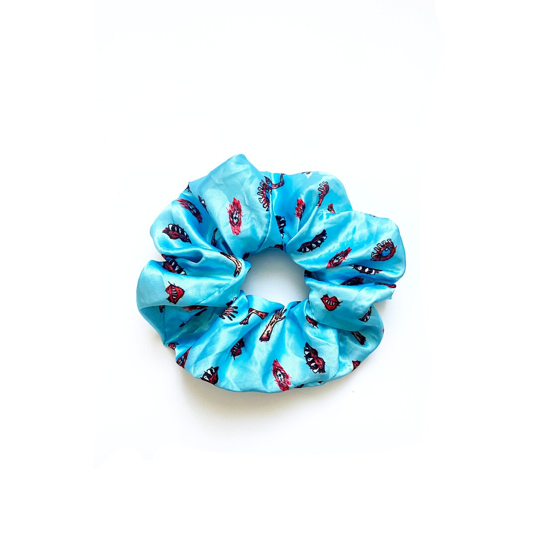 Gore Halloween Scrunchie - Creepy Eyes Bloody Hands Print Scrunchie ...