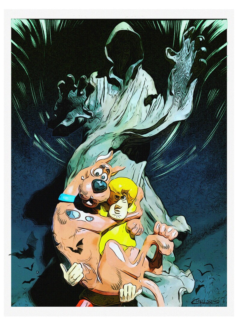 Original One of a Kind Scooby Doo and Shaggy Art Print Created by ...