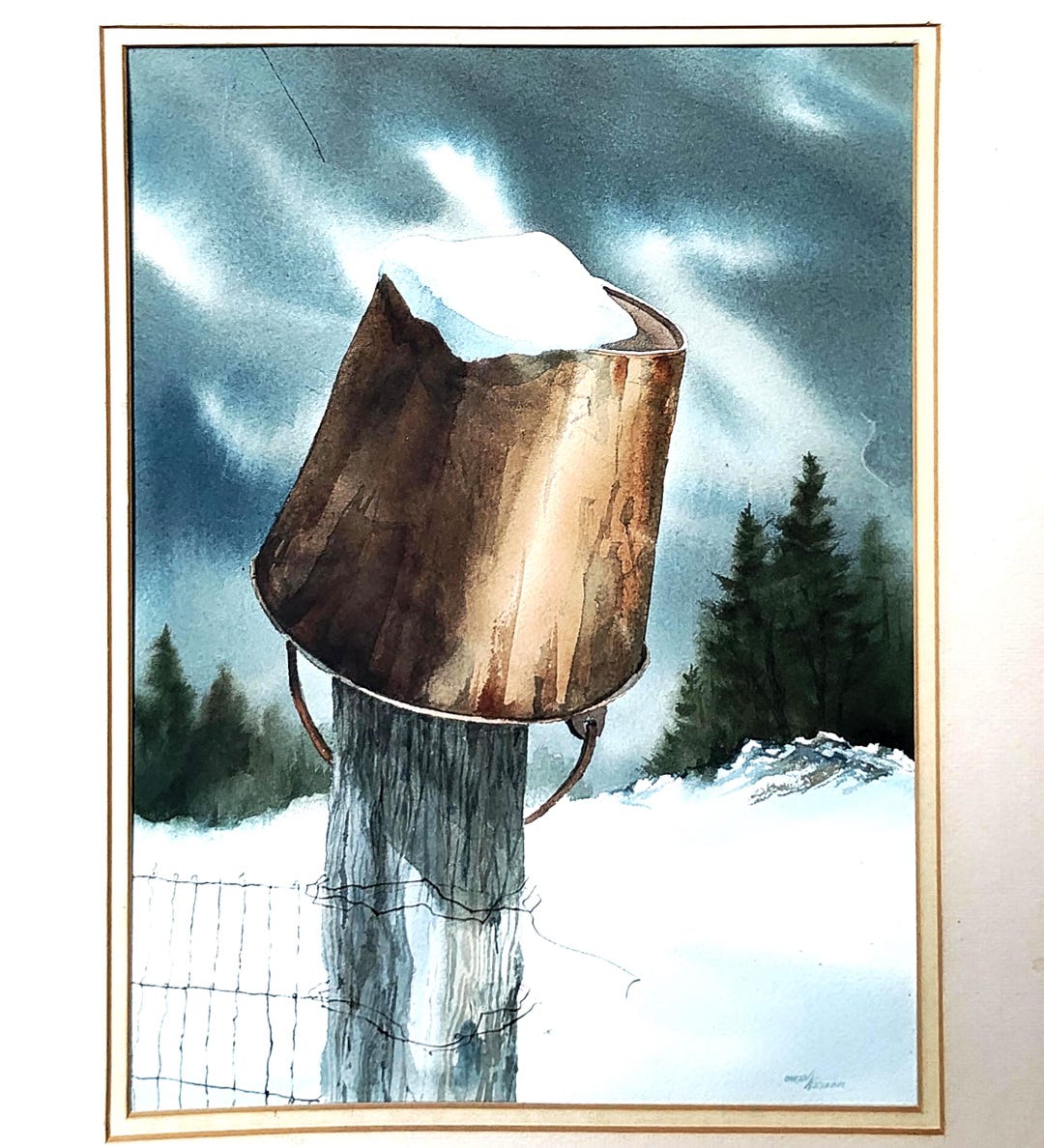 Original Owen Wexler -- the Tin Bucket Watercolor - Etsy
