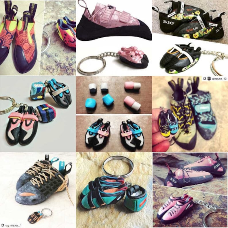 Custom Handmade Rock Climbing Shoe Keychain | Personalized Climbing ...
