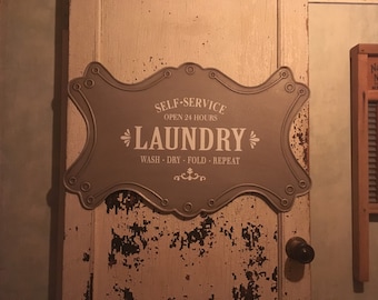 Vintage laundry sign | Etsy