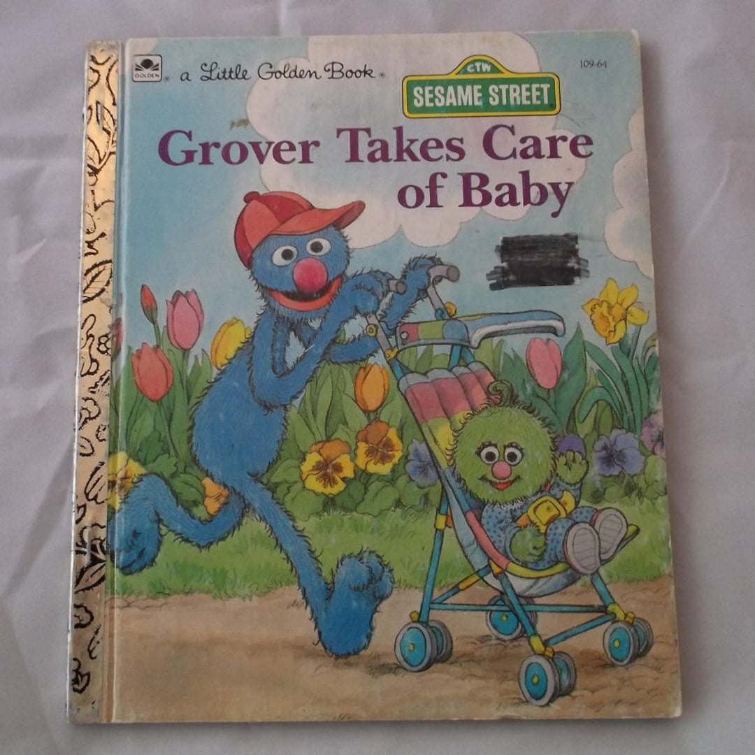 CTW Sesame Street GROVER Takes Care of BABY Little Golden Book (c) 1991 ...