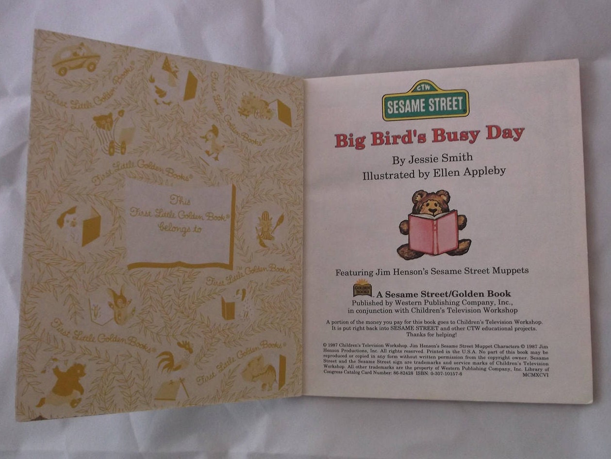 Big Bird's Busy Day a First Little Golden Book c 1996 Vintage Read ...