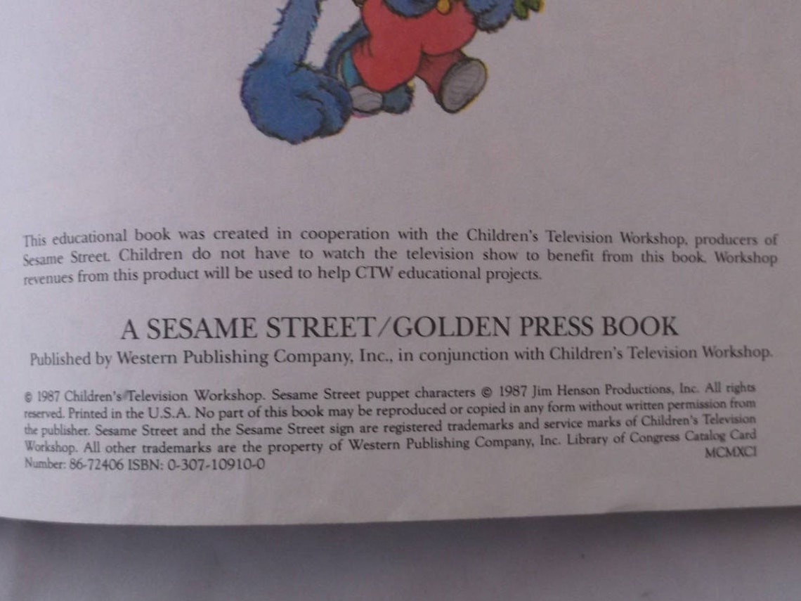 CTW Sesame Street GROVER Takes Care of BABY Little Golden Book c 1991 ...