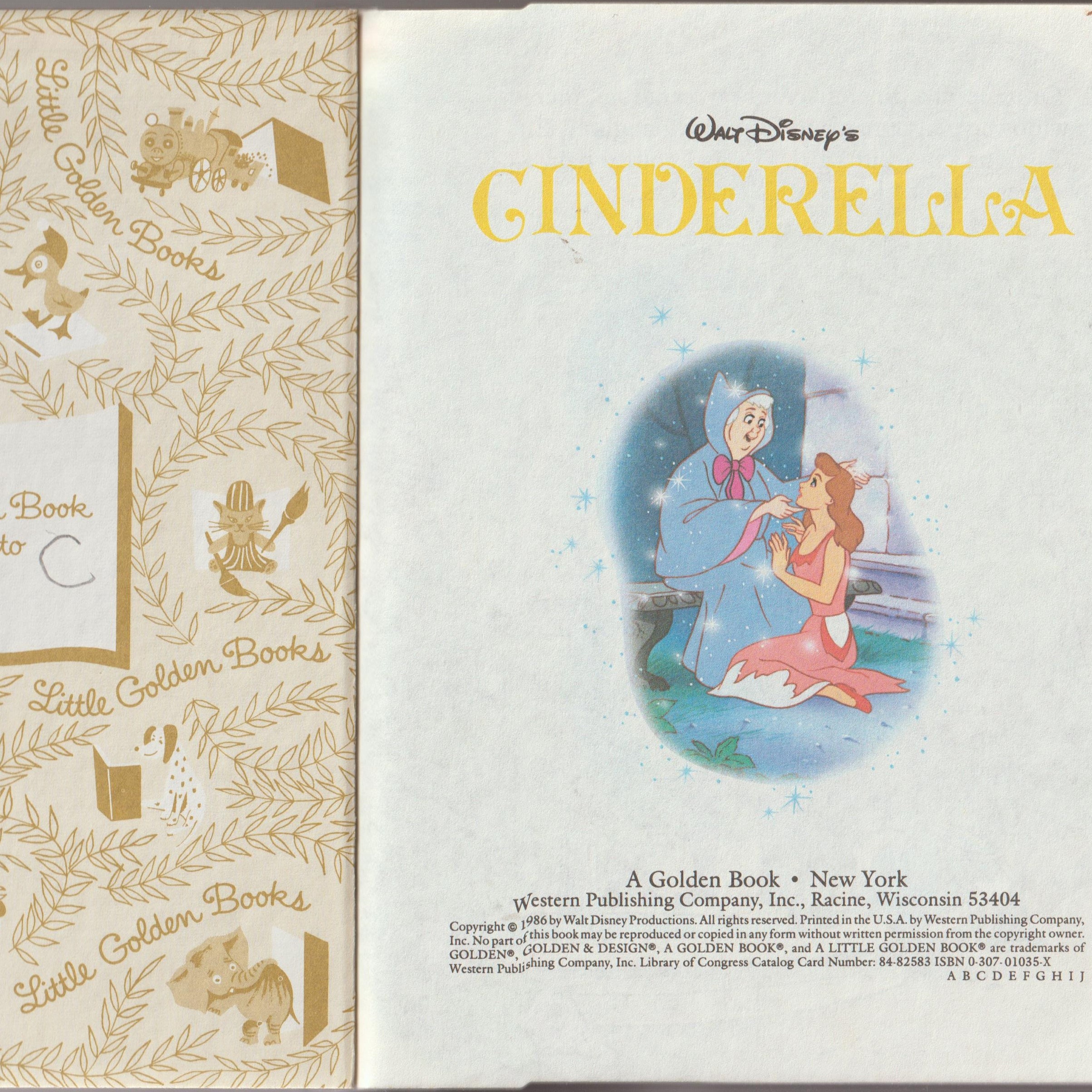 Walt Disney's Cinderella Little Golden Book c 1986 Vintage Hardcover ...