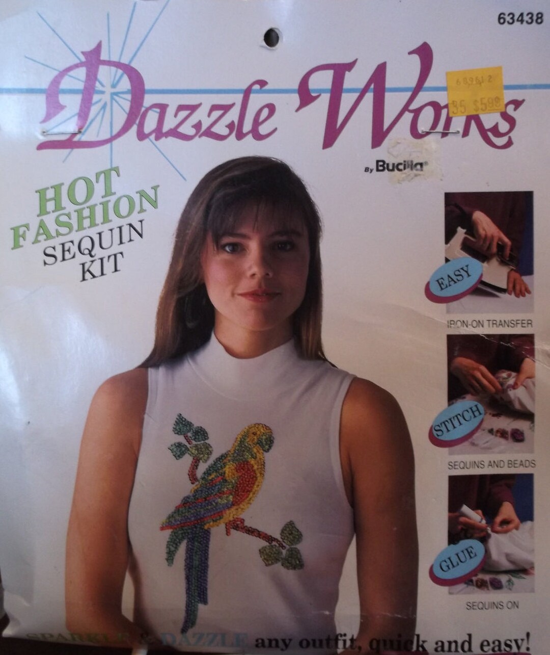 Vintage 1992 Dazzle Works by Bucilla Hot Fashion Sequin Kit #63438 ...