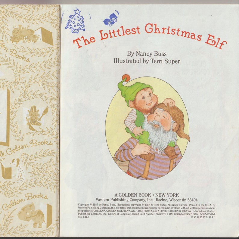 The Littlest Christmas Elf a Little Golden Book c 1987 Vintage Read ...