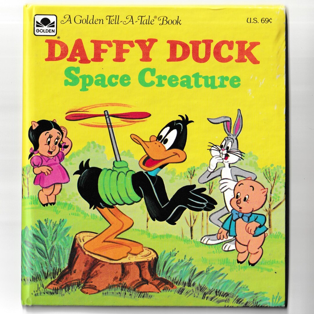 Daffy Duck Space Creature (c) 1977 - A Golden Tell-a-tale Book HC - Etsy