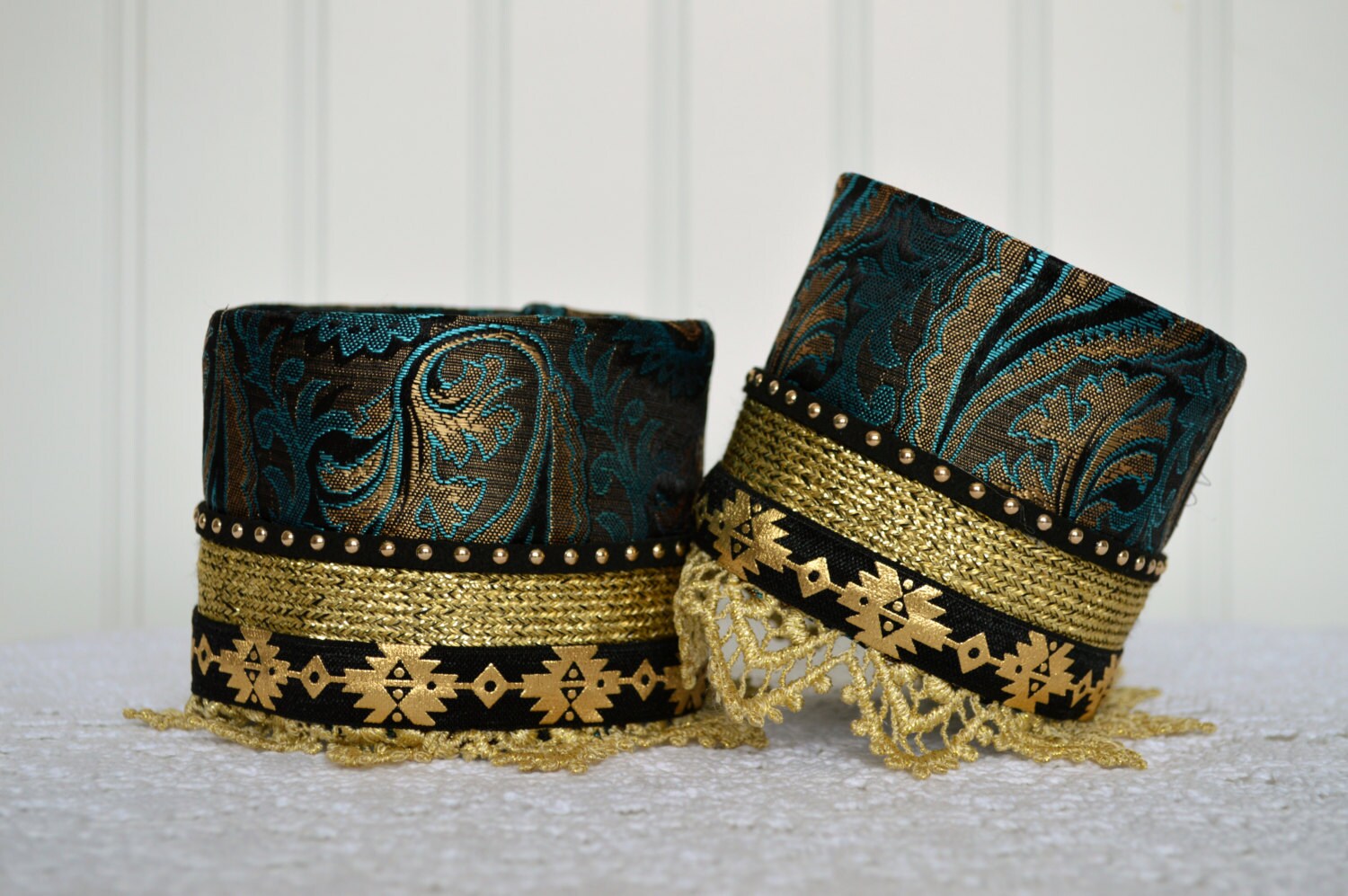 Blue and Gold Ankle Cuff Gypsy Ankle Cuff Anklets Womens - Etsy