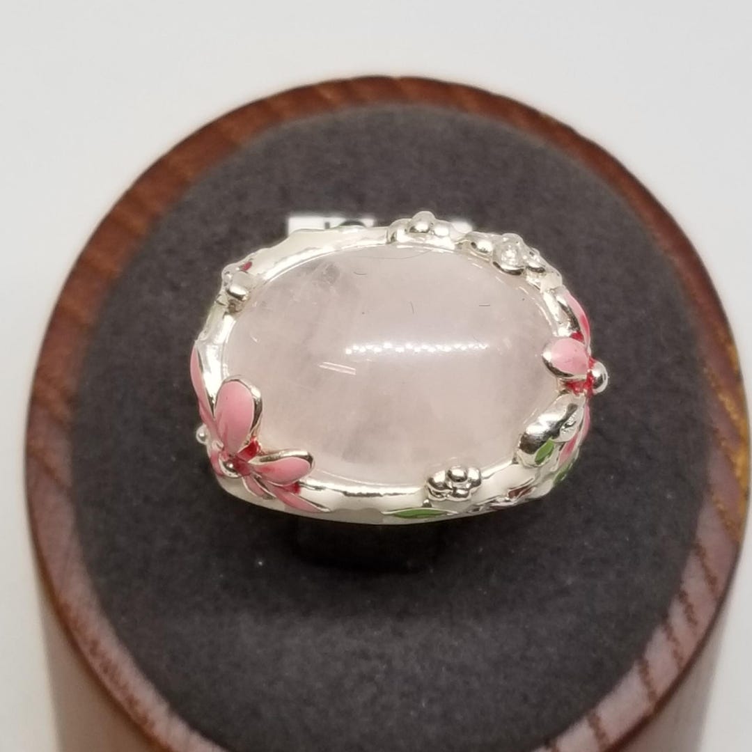 FA5312 Vintage David Sigal Sterling Enameled With Rose Quartz Canada ...