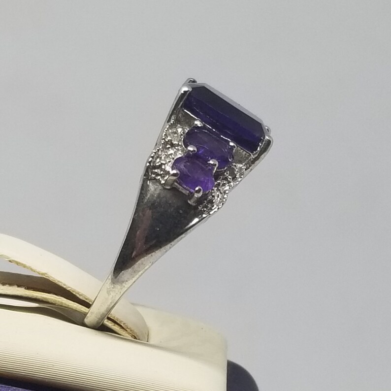 FA4083 Vintage STS Sterling With Amethyst Ring, Size 7.25. - Etsy