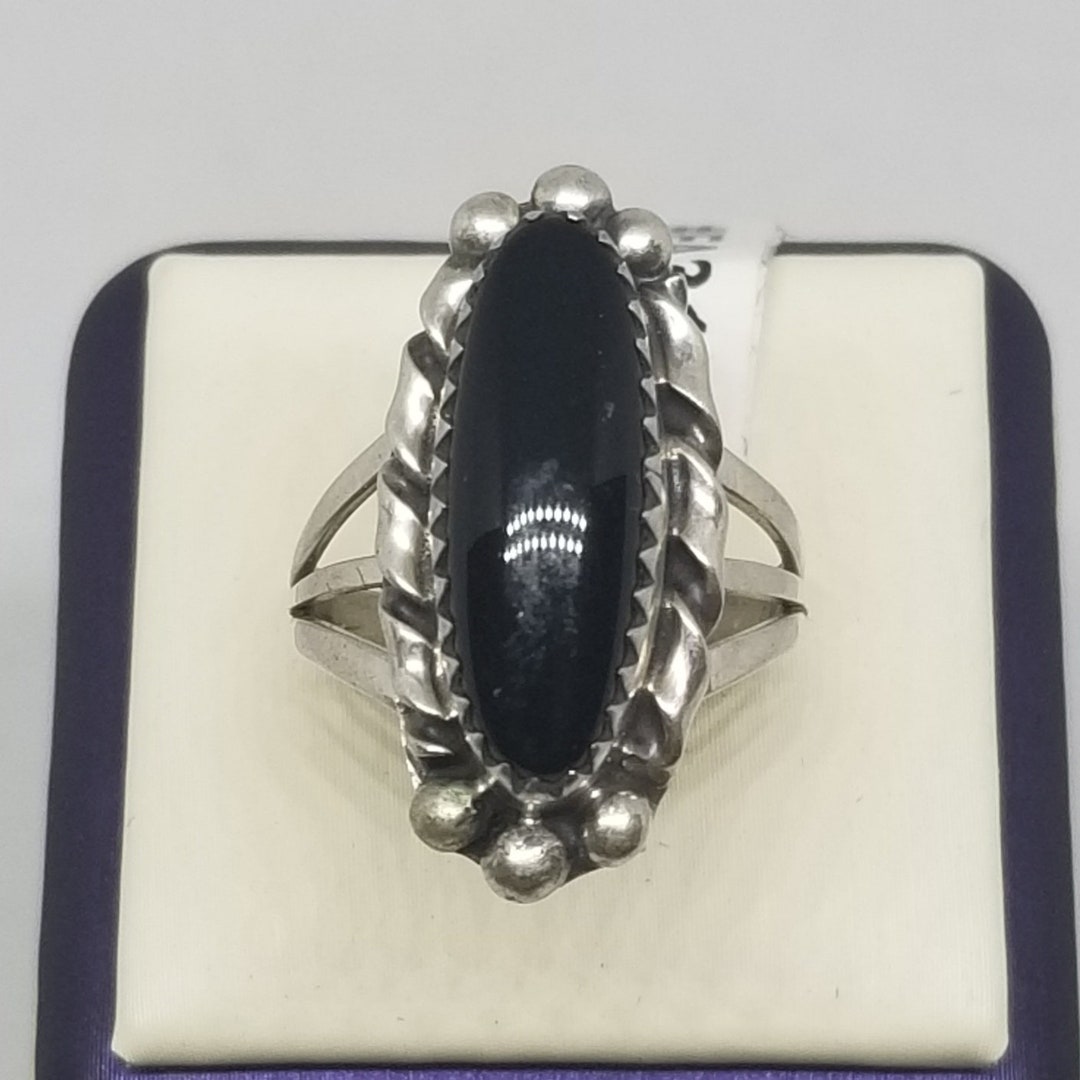 FA3114 Vintage SC Sterling With Onyx Ring, Size 5.25. - Etsy