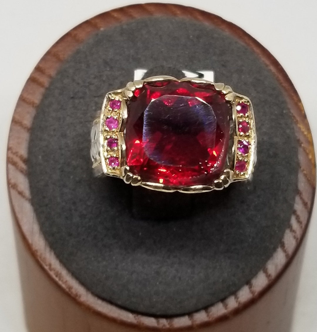 FA5123 Vintage Michael Valitutti Gold Plated Sterling With Red CZ and ...