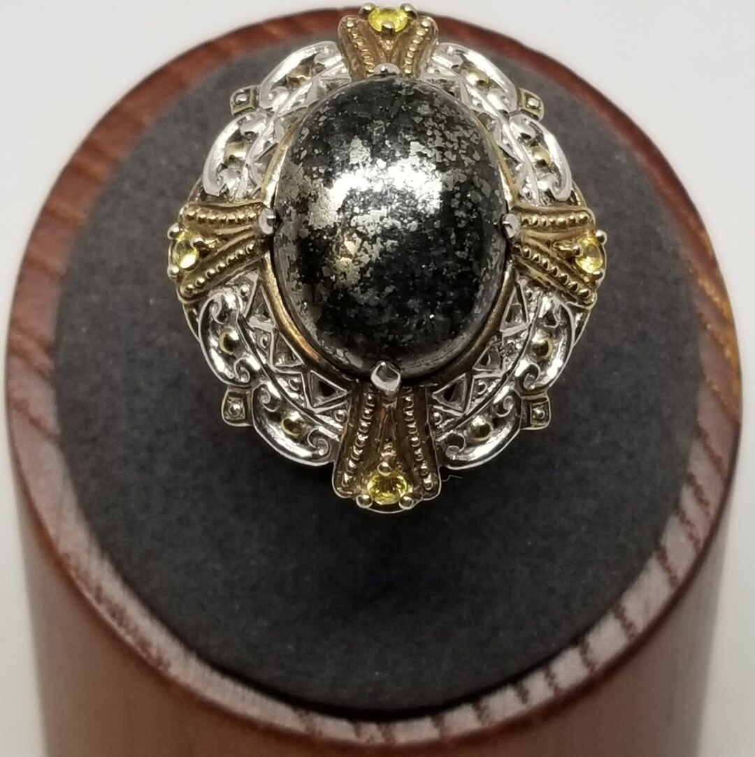 FA5149 Vintage Michael Valitutti Gold Plated Sterling With Hematite and ...