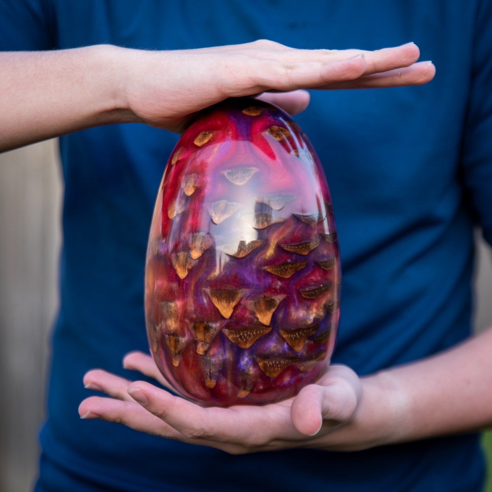 Giant Dragon Egg Resin Handturned Pinecone Scales Burl - Etsy