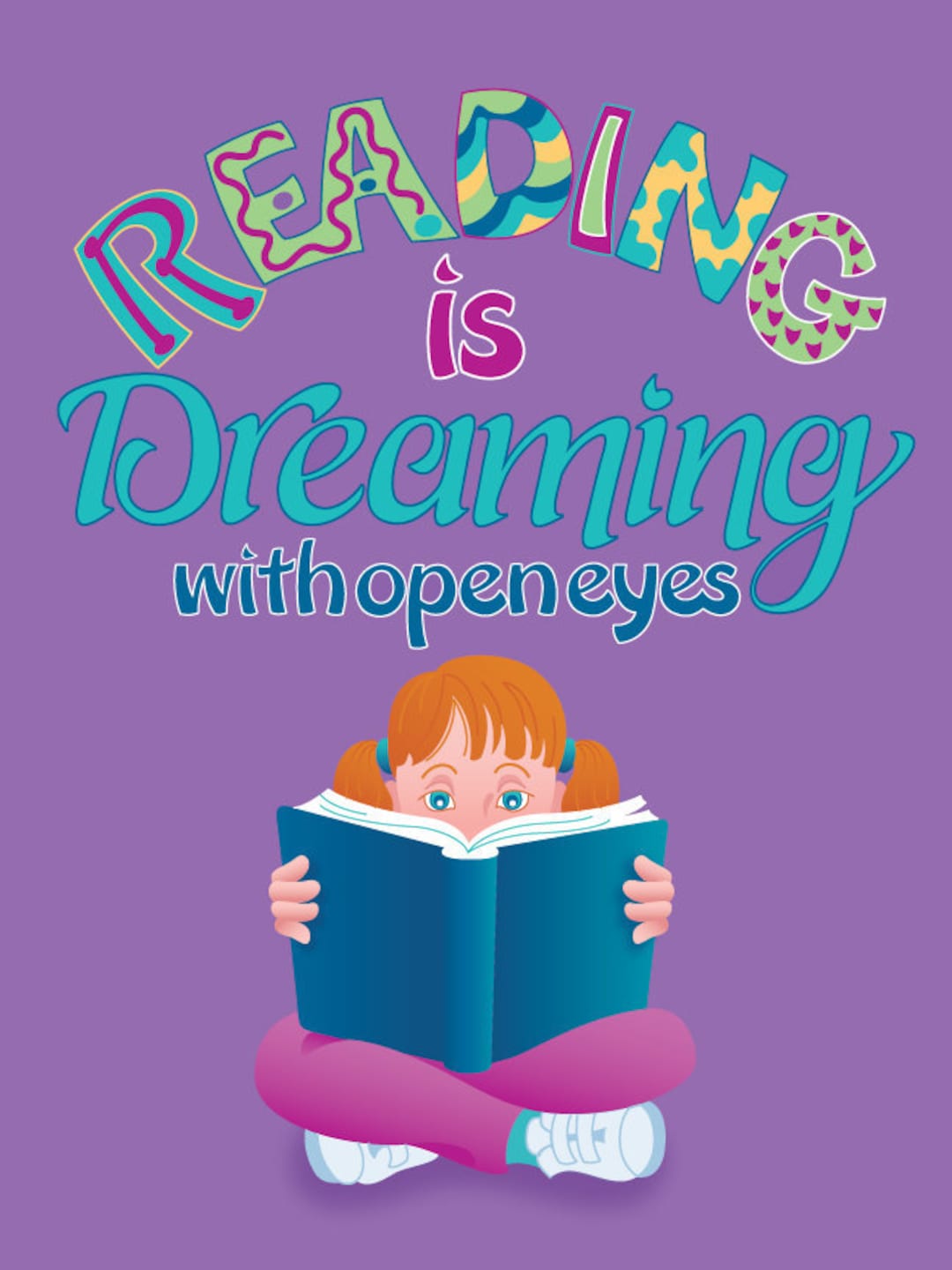 Reading is Dreaming Handlettered Poster - Etsy