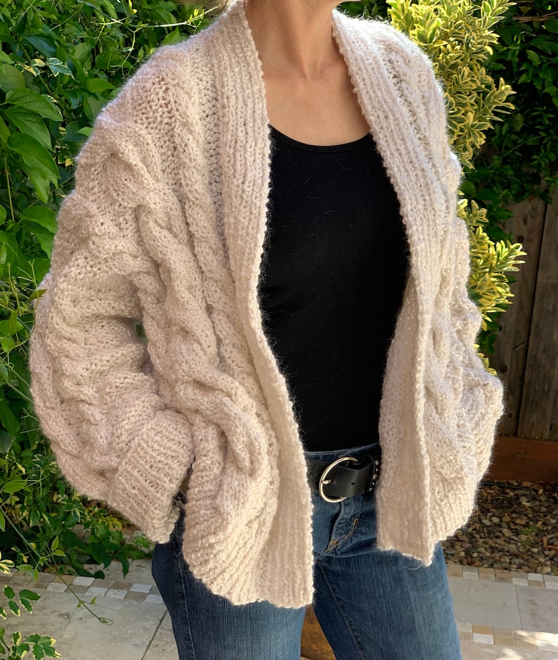 Ladies Cable Cardigan - Knitting Pattern - With Optional Belt - Etsy