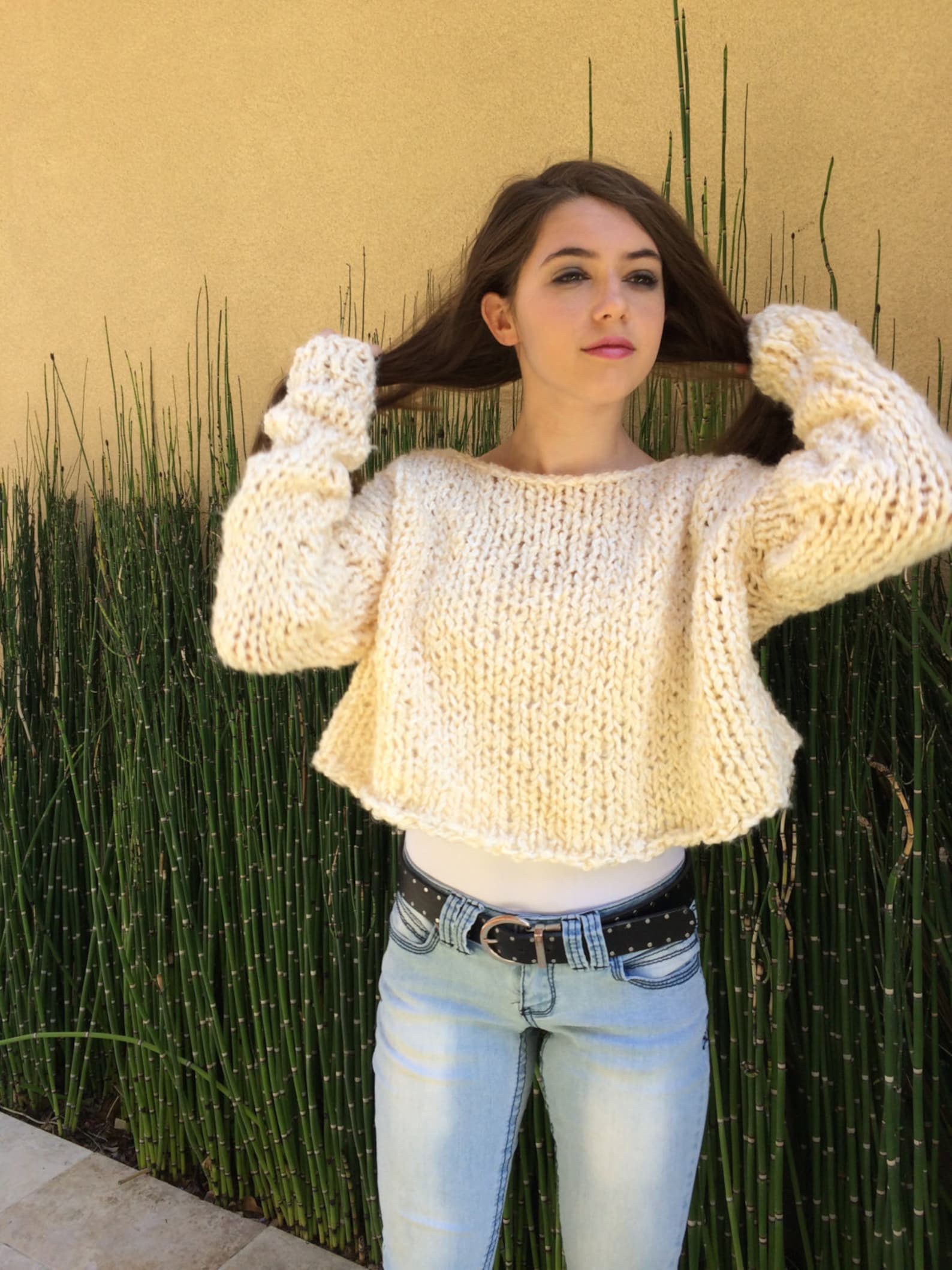 Easy Knitting Pattern for a Rustic, Hand Knitted Sweater With a Hood ...