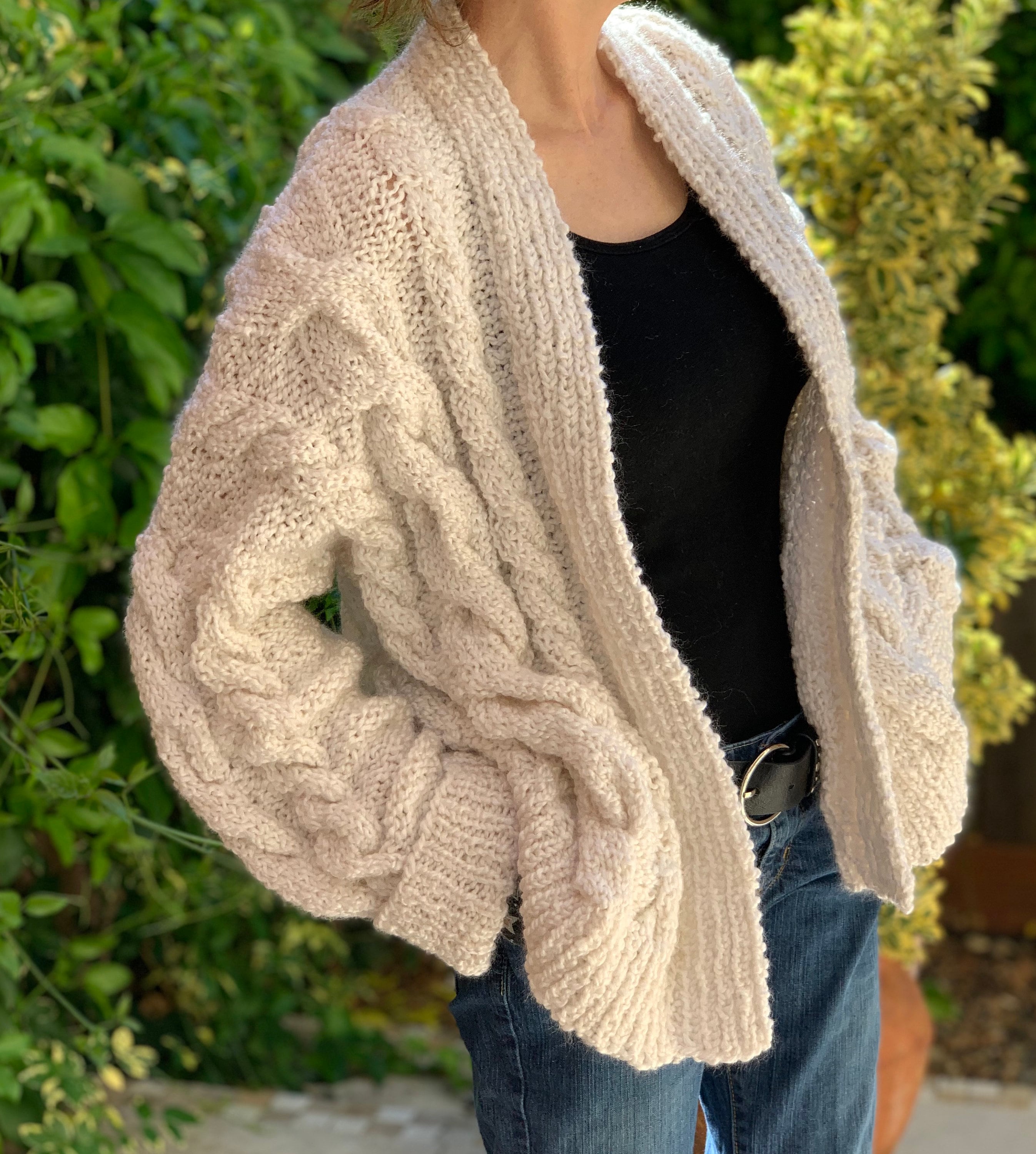 Ladies Cable Cardigan - Knitting Pattern - With Optional Belt - Etsy Canada